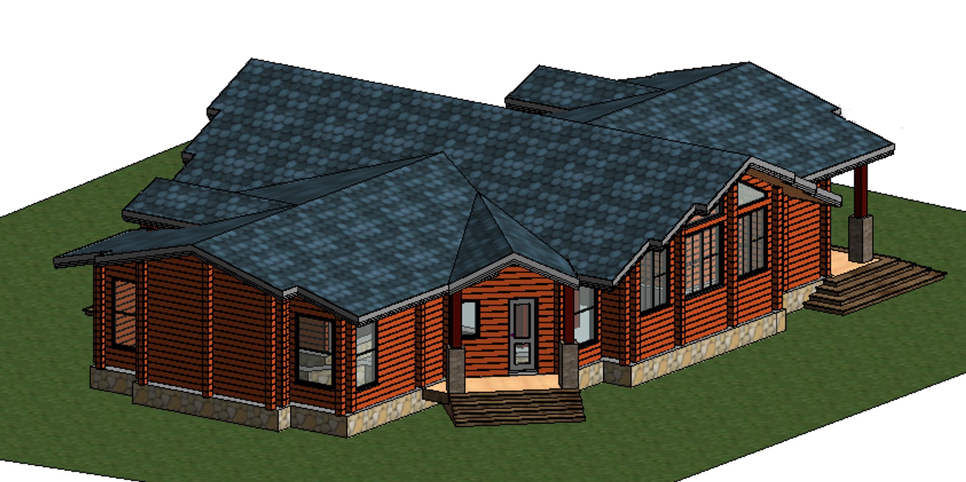 3d Model Revit Wood Beam House