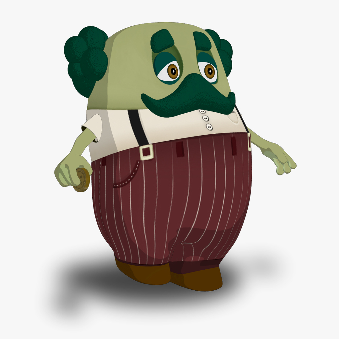 Low-poly Rigged Character Bean Obj