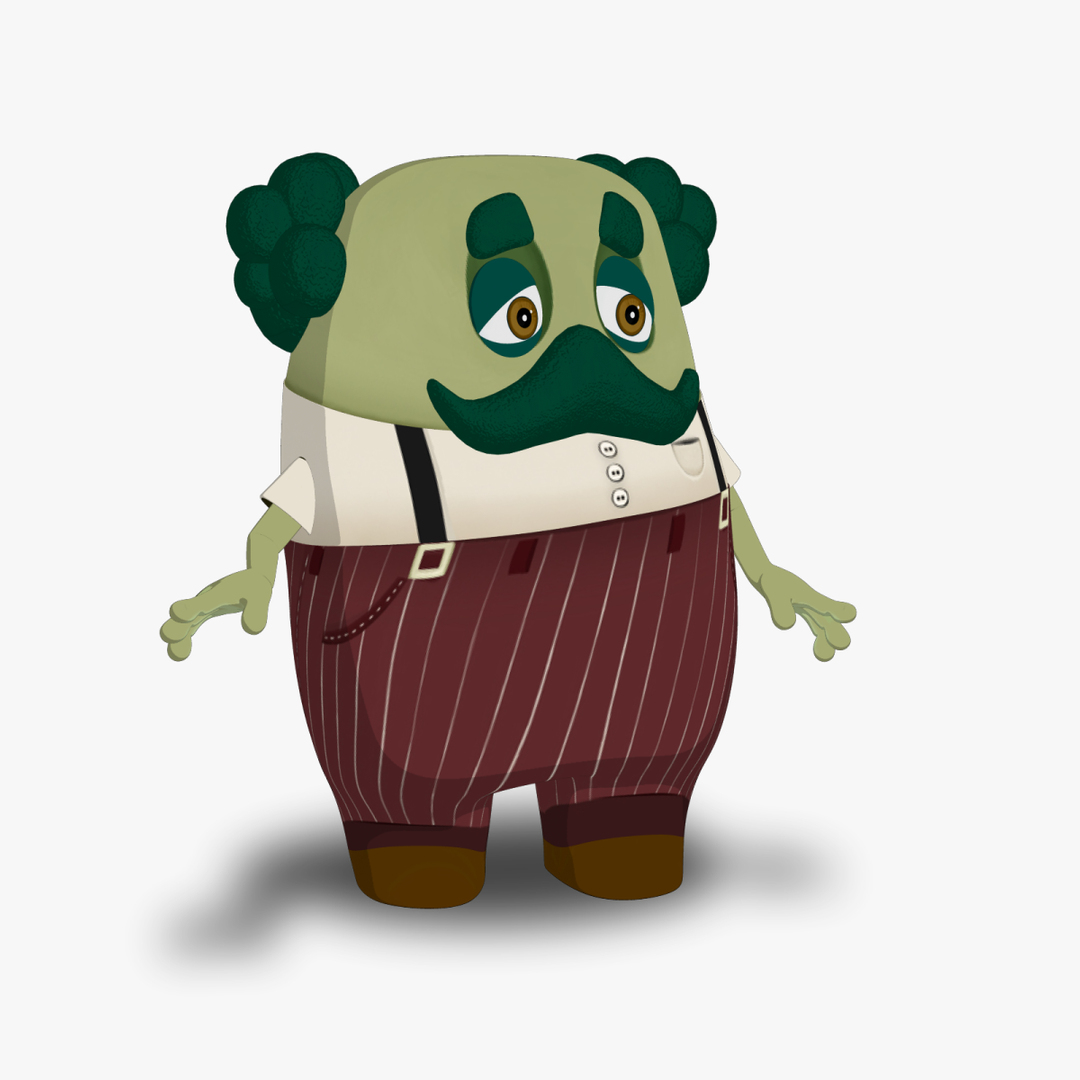Low-poly Rigged Character Bean Obj