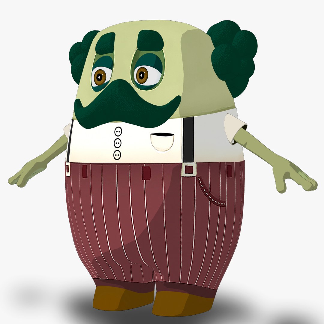 Low-poly Rigged Character Bean Obj