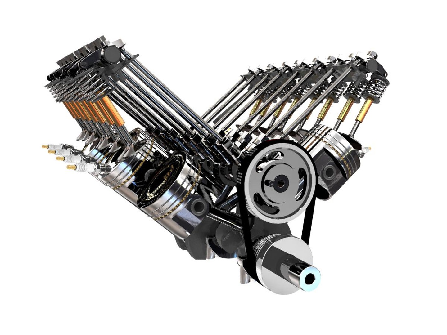3d Model V8 Engine - Fx