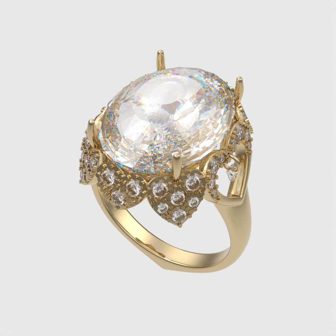 Luxury Radiant Halo Ring JDBCo Model - TurboSquid 2339886
