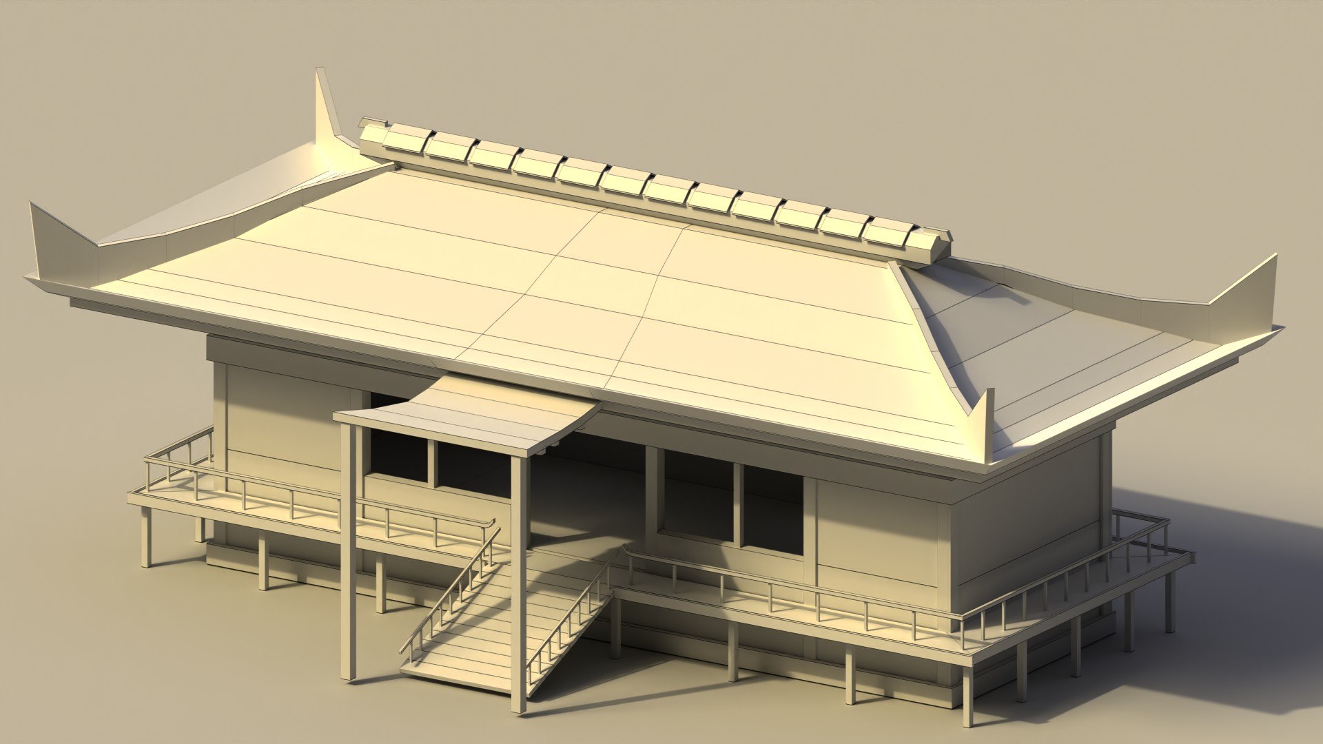 Low Poly Traditional Japanese House 3 3D Model - TurboSquid 2101126
