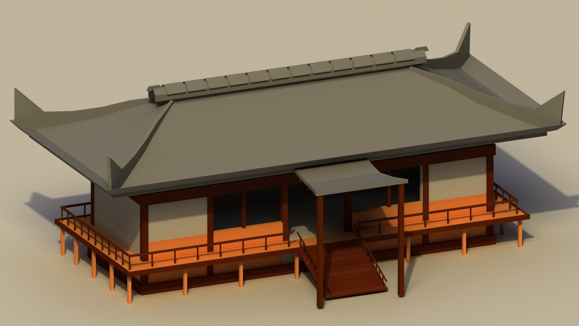 Low Poly Traditional Japanese House 3 3D Model - TurboSquid 2101126