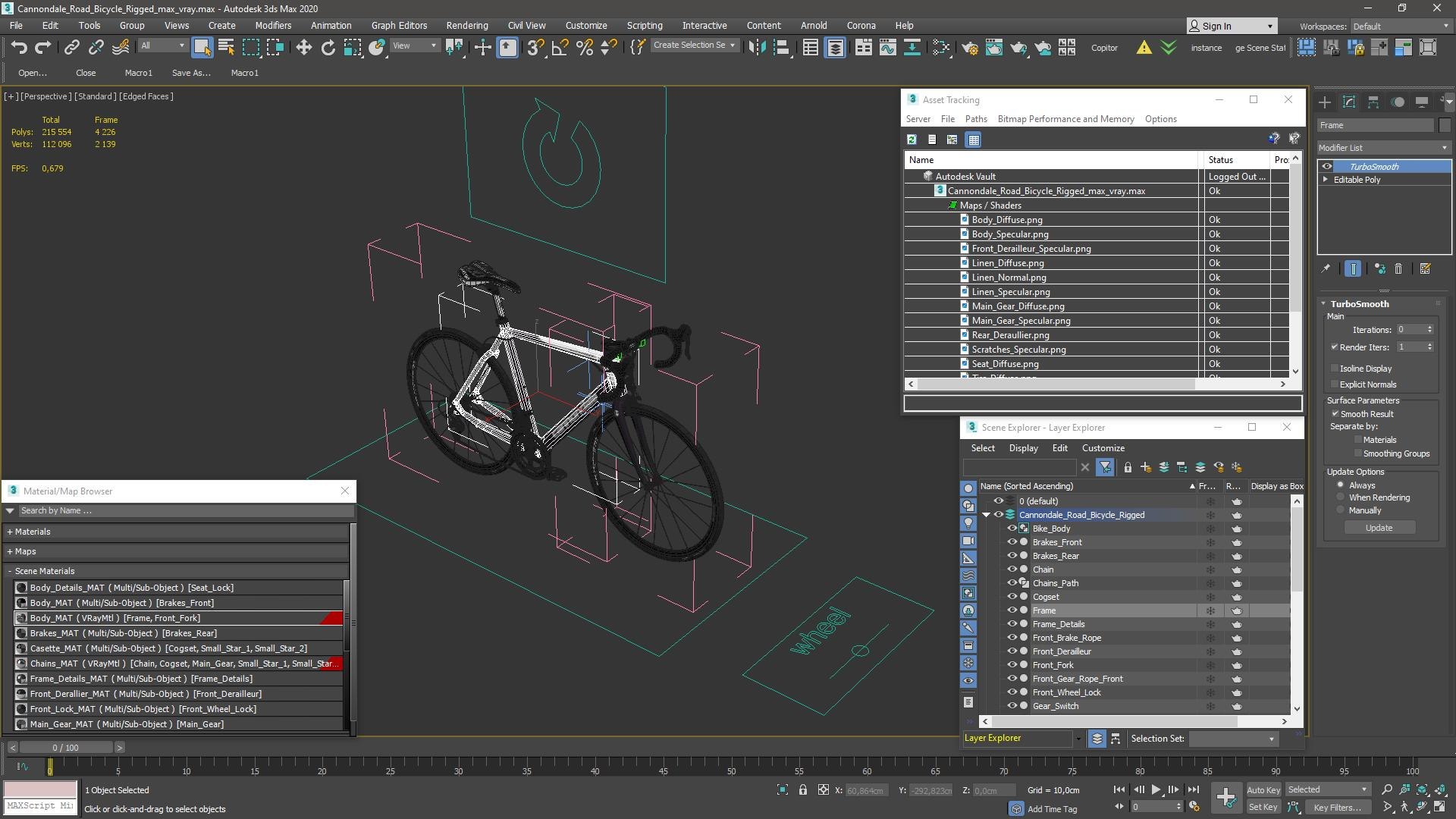 3D Model Cannondale Road Bicycle Rigged - TurboSquid 2371401