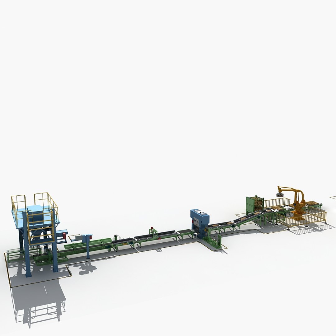 3D Packaging Machine Line - TurboSquid 1388288