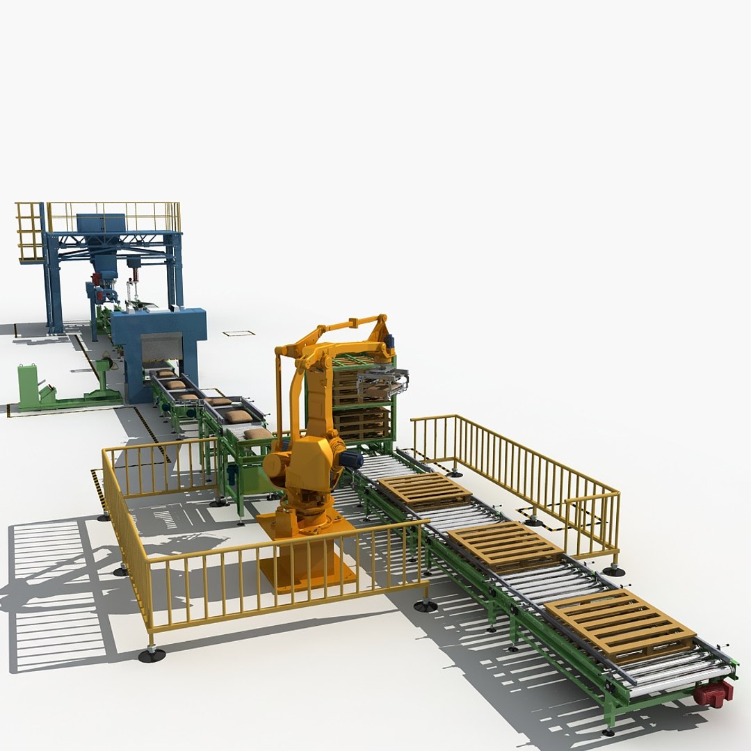 3D Packaging Machine Line - TurboSquid 1388288