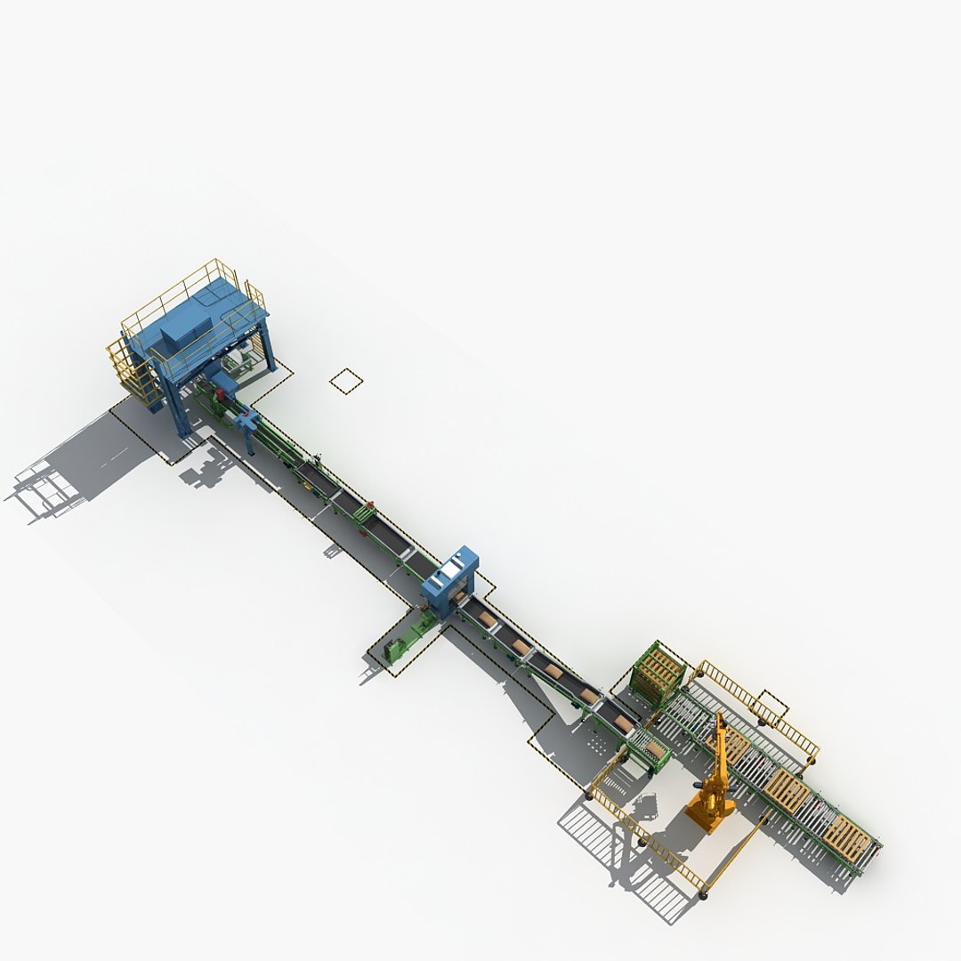 3D Packaging Machine Line - TurboSquid 1388288