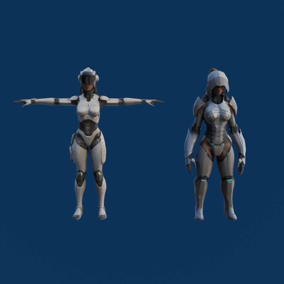 3D Sci Fi Characters And Weapons Low Poly Game Ready Asset Pack - TurboSquid 2376289