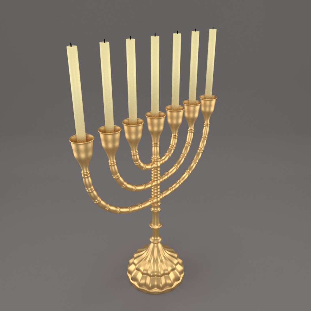 Gold Menorah 3D Model - TurboSquid 1180670