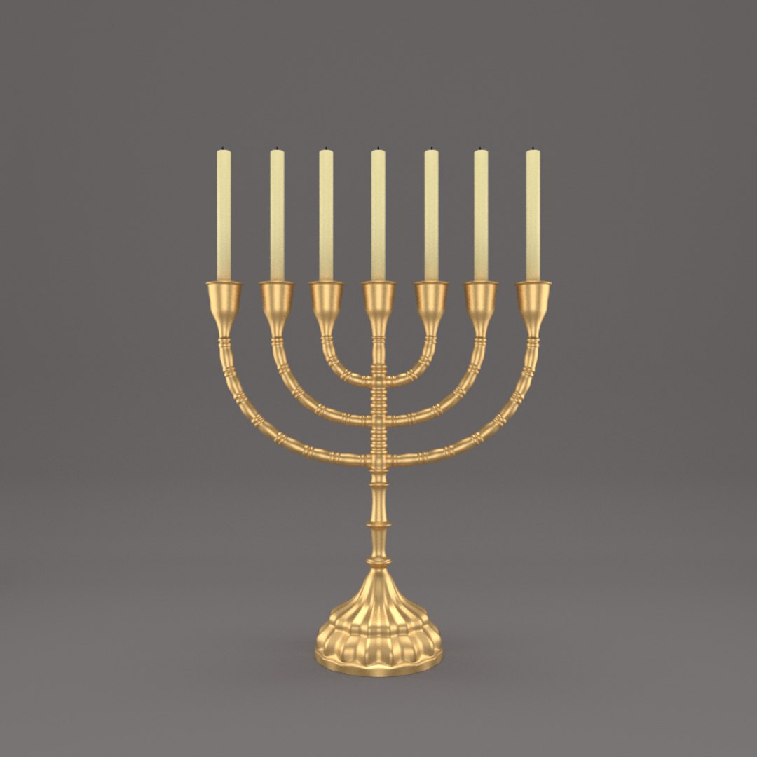 Gold Menorah 3D Model - TurboSquid 1180670