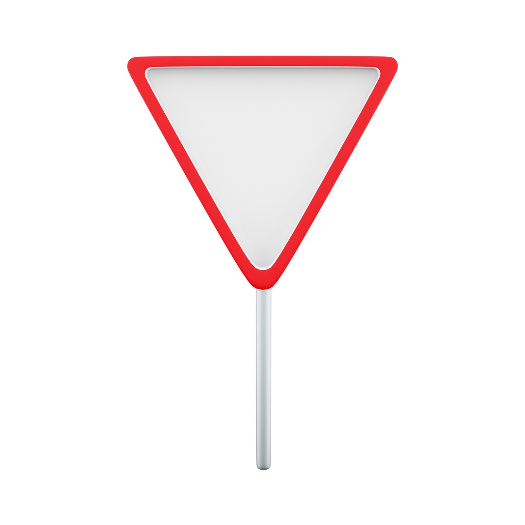 3D Road Sign Give Way Cartoon Icon - TurboSquid 2018080