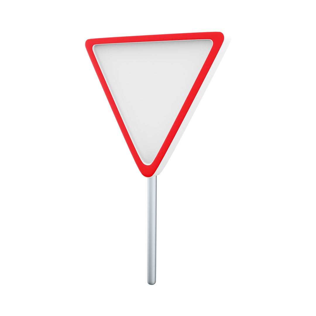 3D Road Sign Give Way Cartoon Icon - TurboSquid 2018080