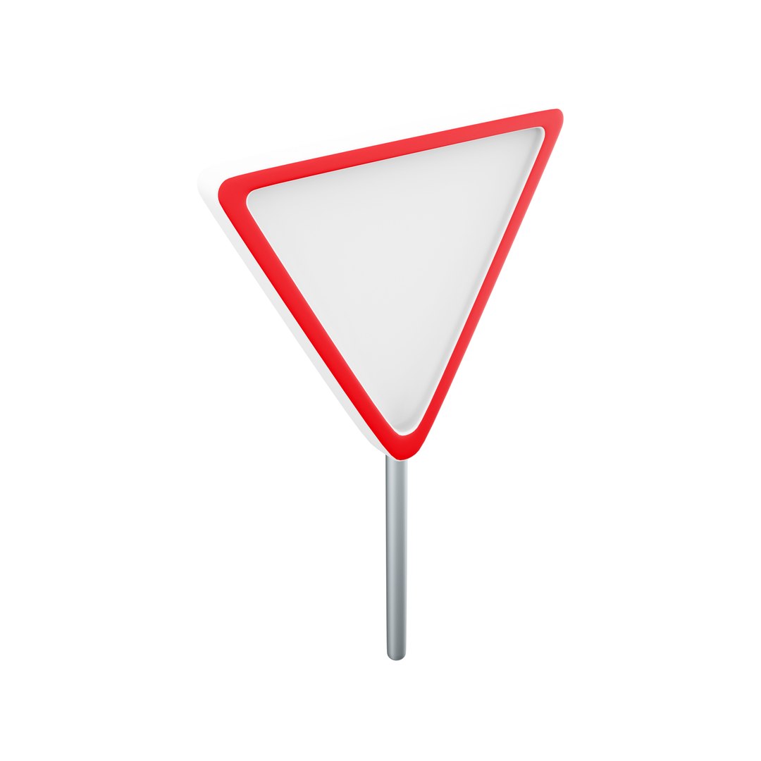 3D Road Sign Give Way Cartoon Icon - TurboSquid 2018080