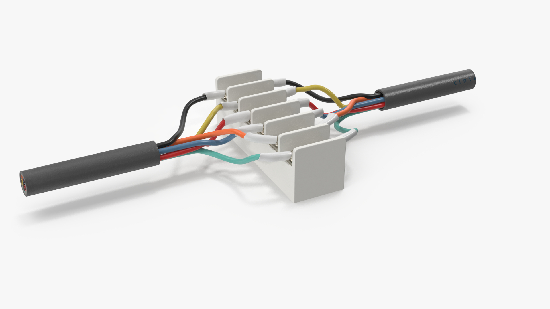 3D Electrical Wires Connection 6 Position Barrier Terminal Strip ...