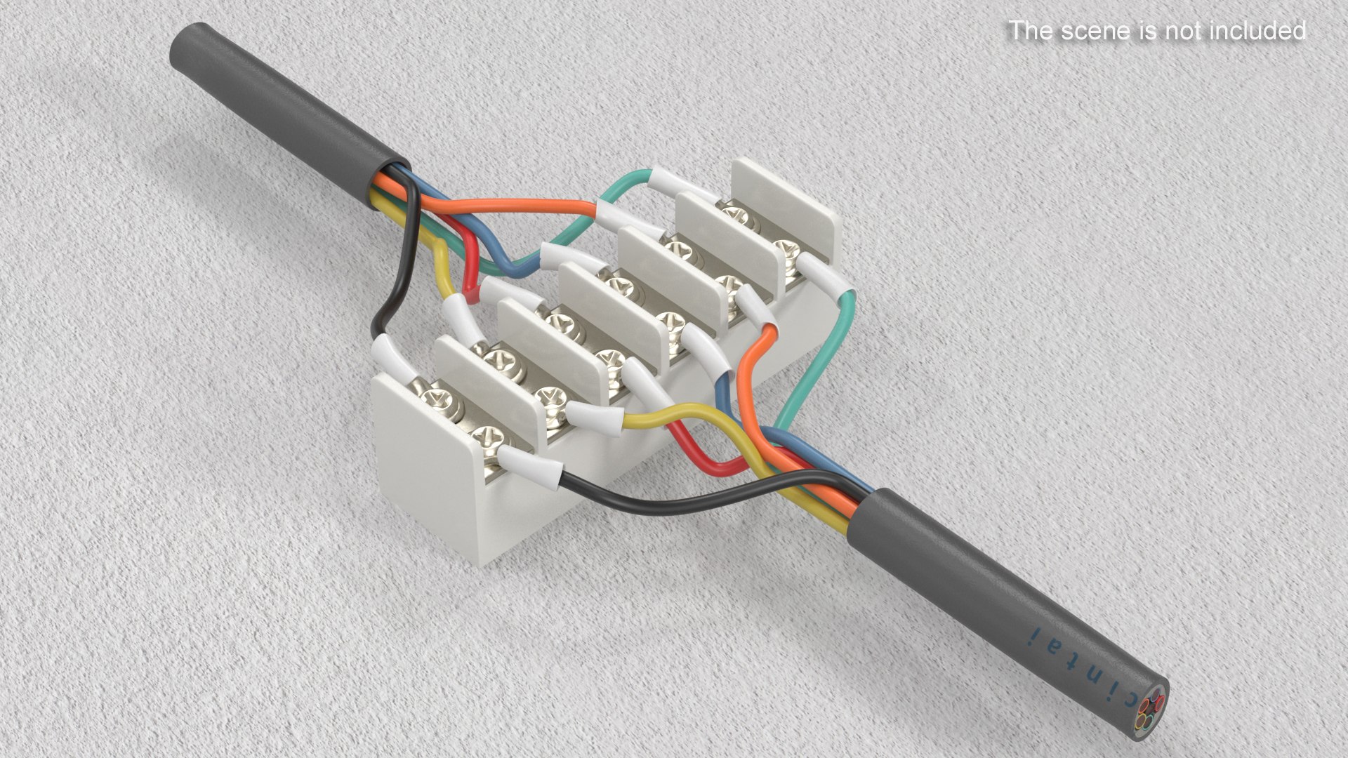 3D Electrical Wires Connection 6 Position Barrier Terminal Strip ...