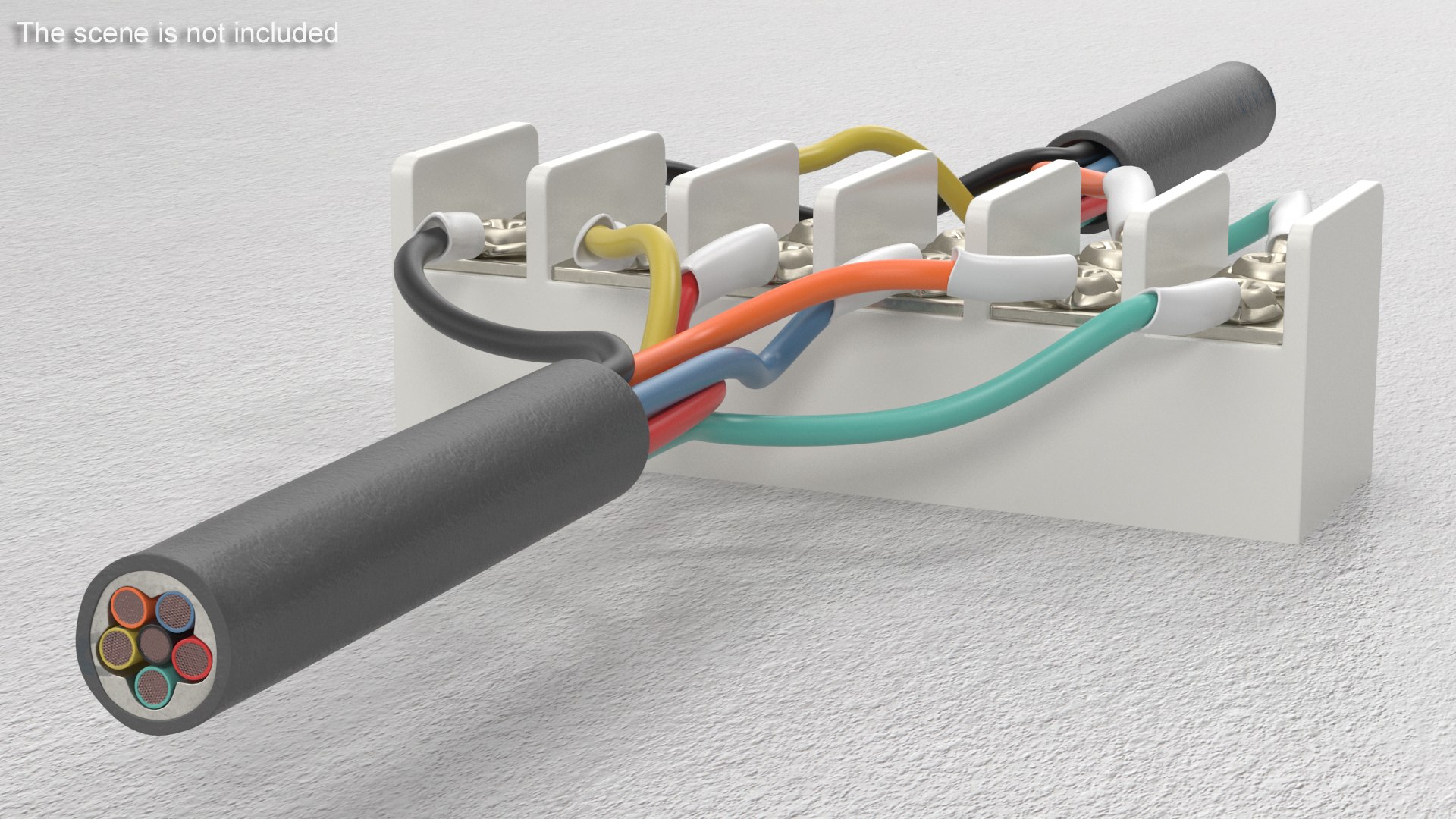 3D Electrical Wires Connection 6 Position Barrier Terminal Strip ...