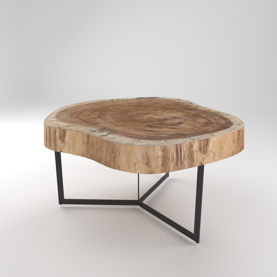 3D Wood Table Trunk Model - TurboSquid 1420053