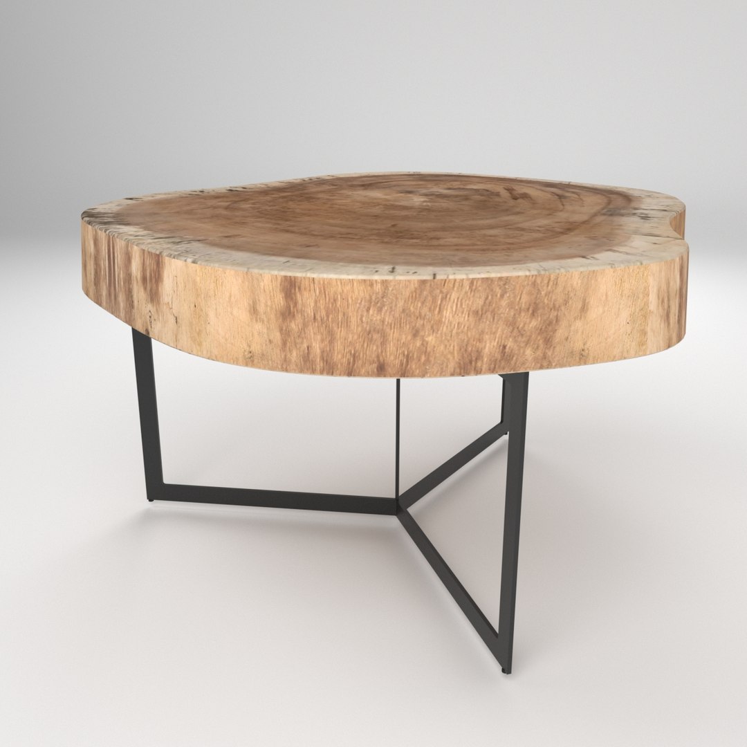 3D Wood Table Trunk Model - TurboSquid 1420053