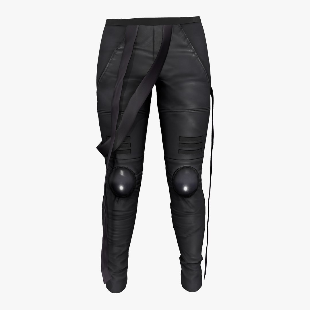 3D Leather Pants With Straps - TurboSquid 1873917