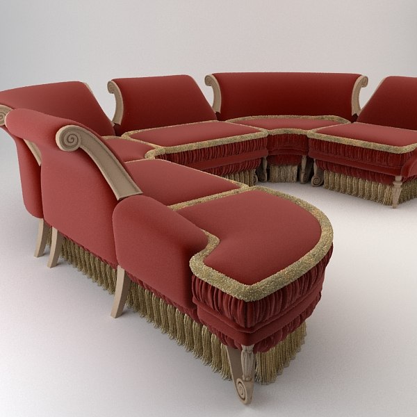 sofa antique 3d model