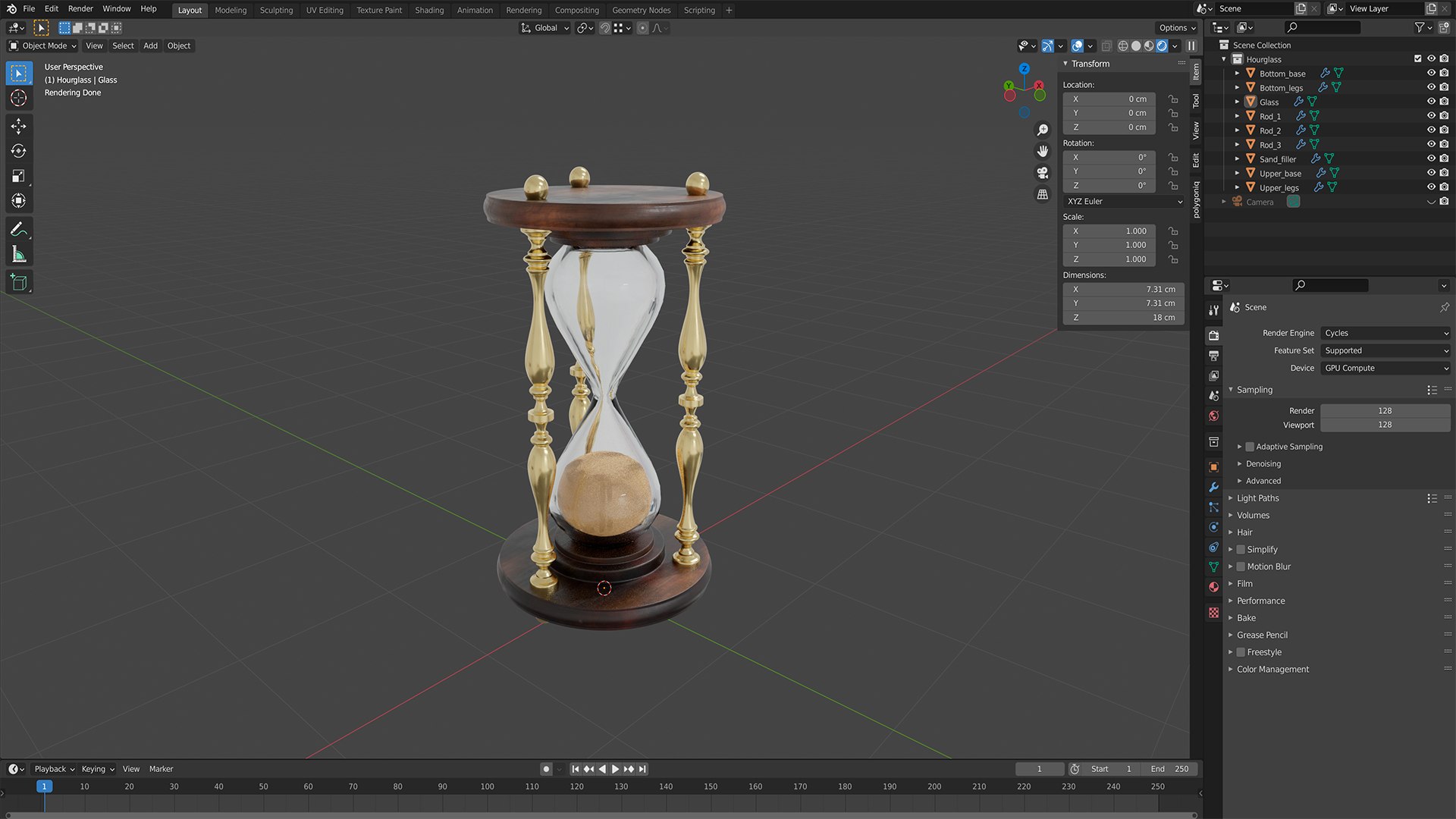 Hourglass 3D Model - TurboSquid 1837960