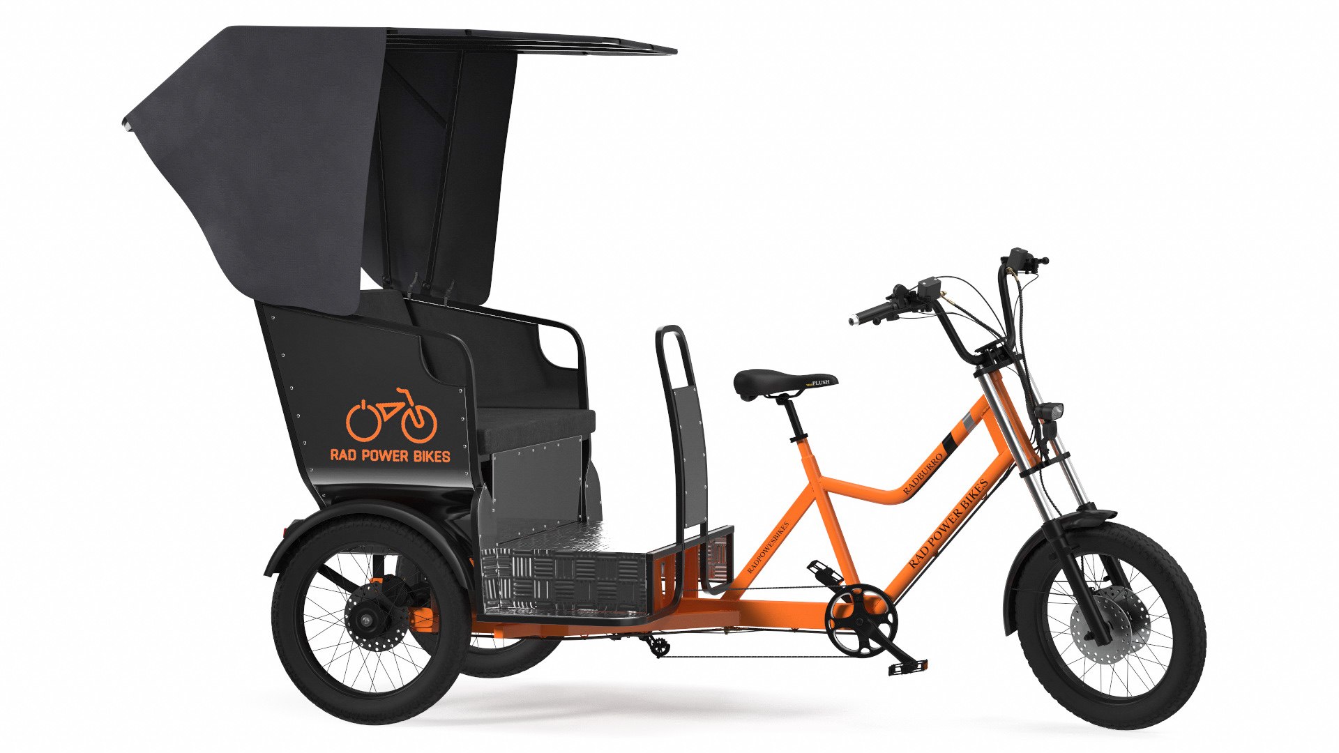 3D Rad Power Bike RadBurro With Passenger Seat Rigged Model ...