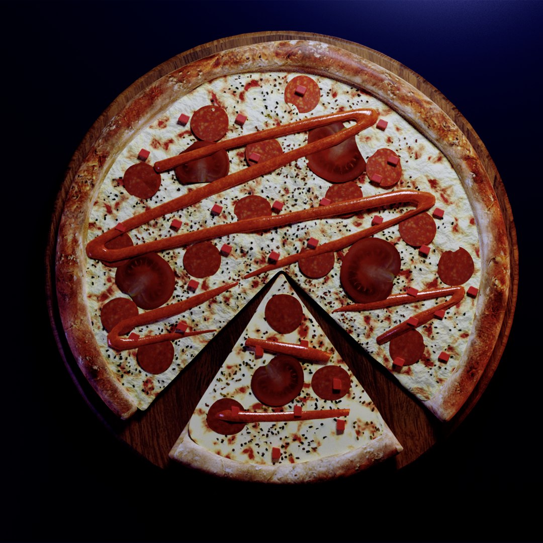 3D Realistic Pizza On A Tray Model - TurboSquid 1760907