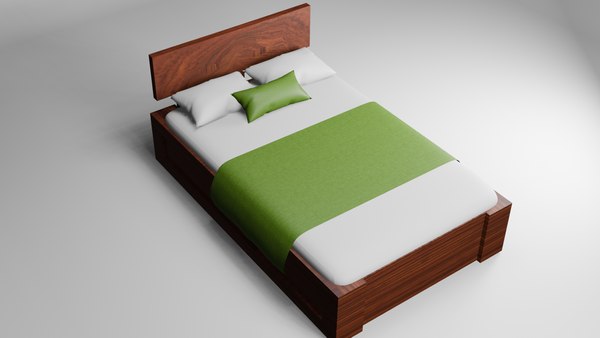 modelo 3d CAMA madera marrón - TurboSquid 2245679