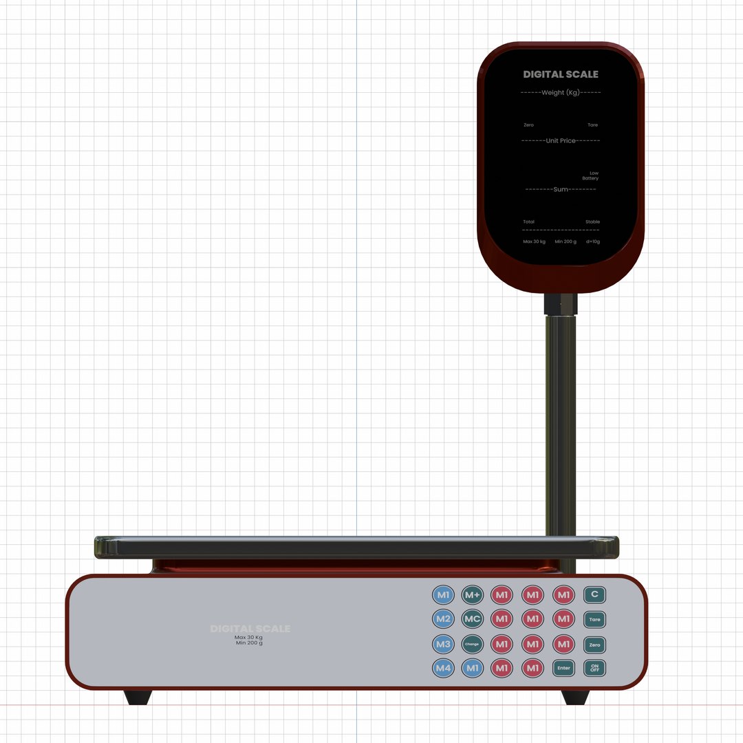 3D Model Digital Scale With Pole Display - TurboSquid 2410353