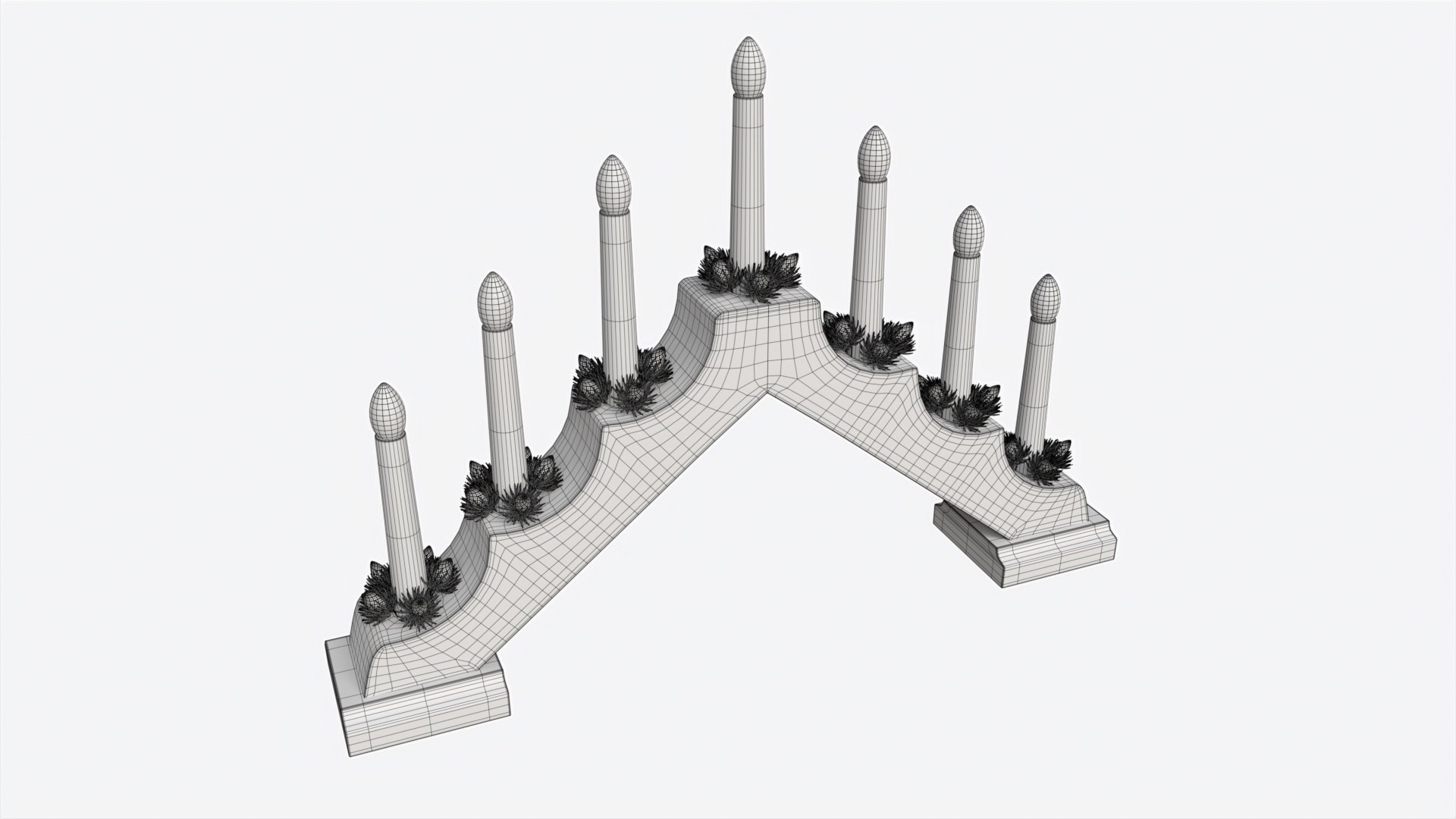 3D Advent 7-light Candlestick Arc 01 - TurboSquid 2055155