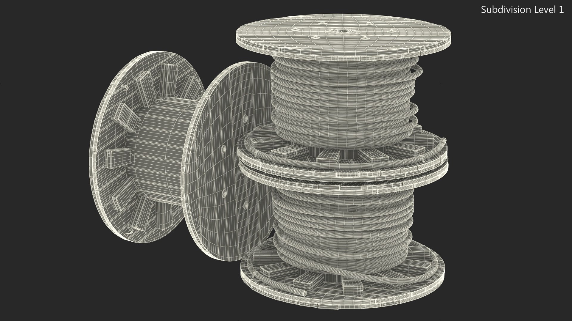 3D Stack Of Cable Reels Model - TurboSquid 2268617