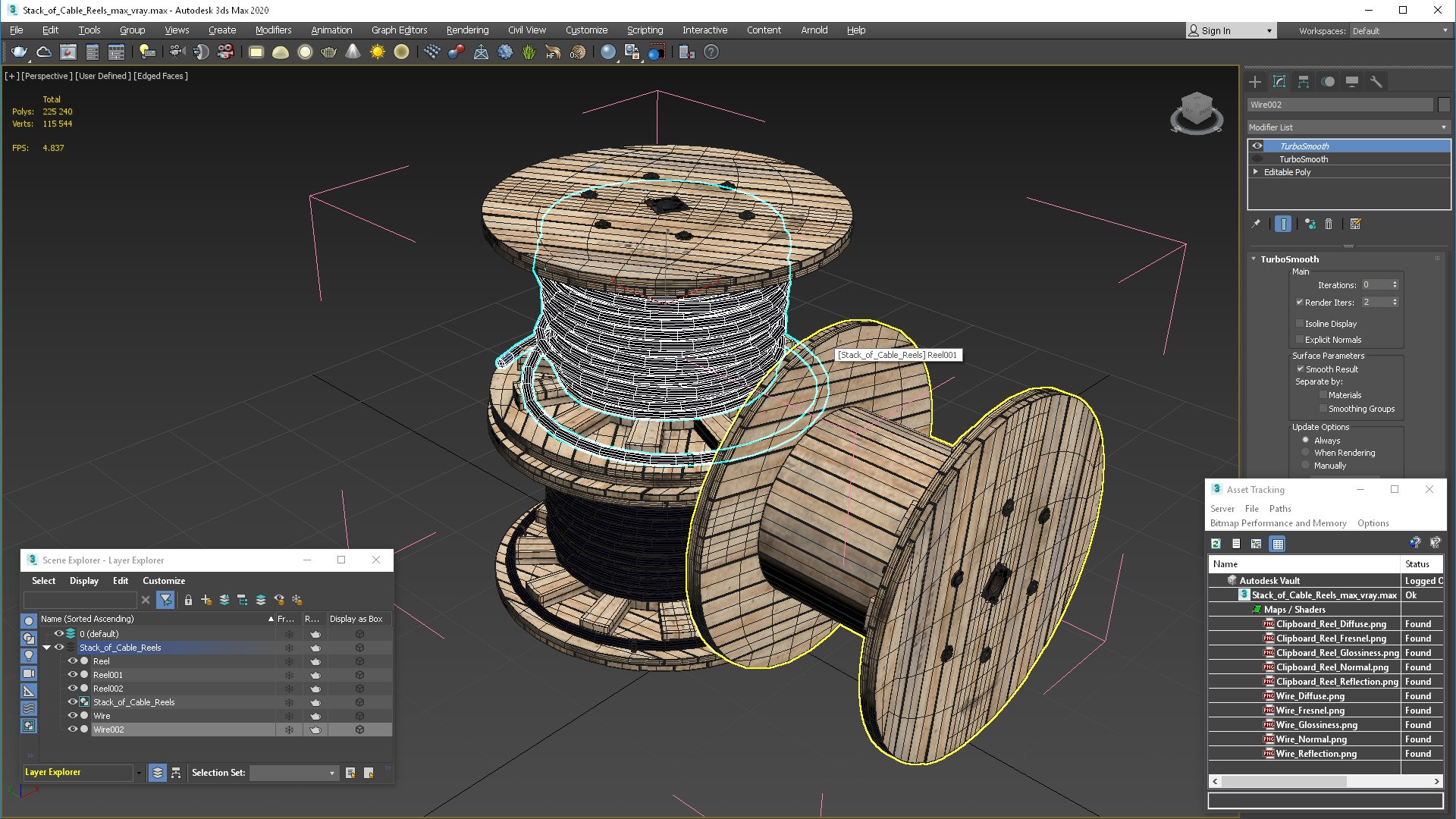 3D Stack Of Cable Reels Model - TurboSquid 2268617