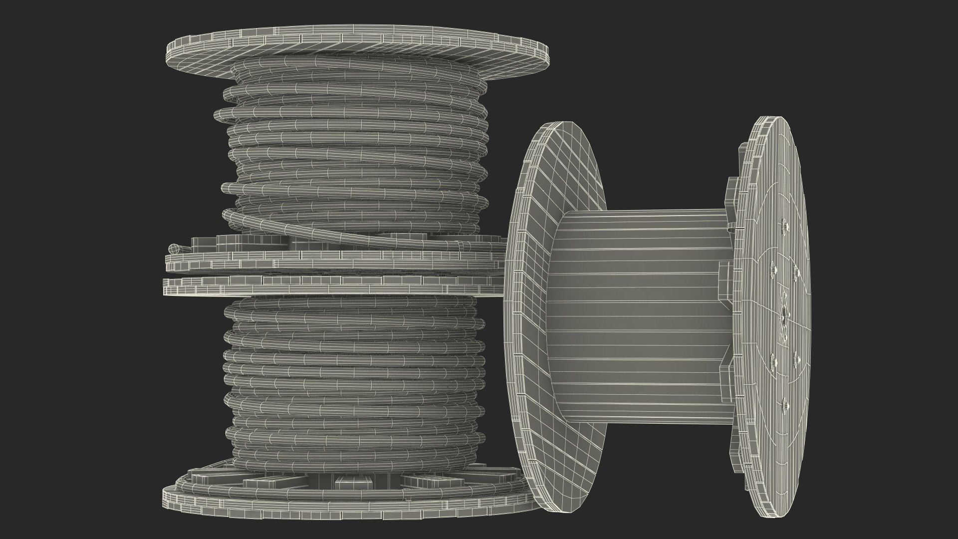 3D Stack Of Cable Reels Model - TurboSquid 2268617