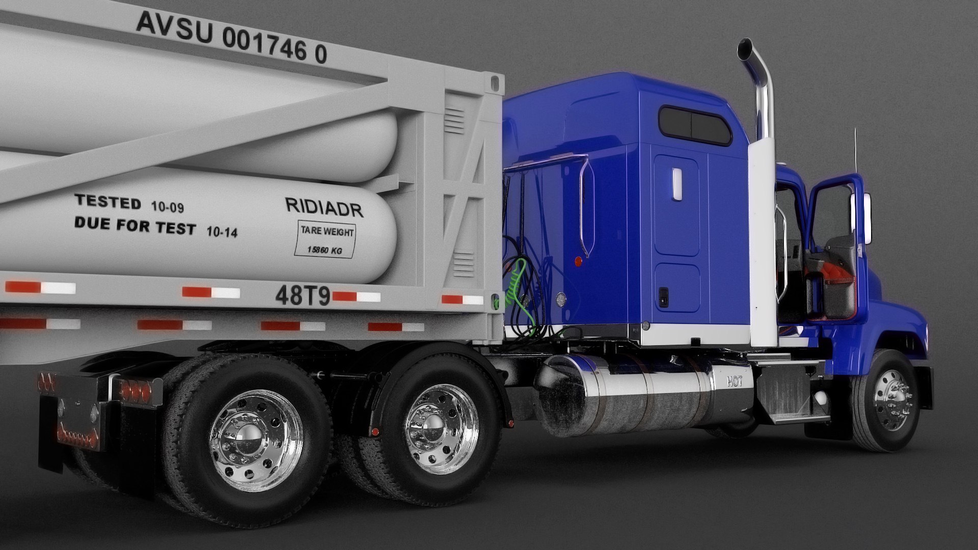 Freight Truck With Liquefied Natural Gas Transport Trailer Rigged Model - TurboSquid 2292505