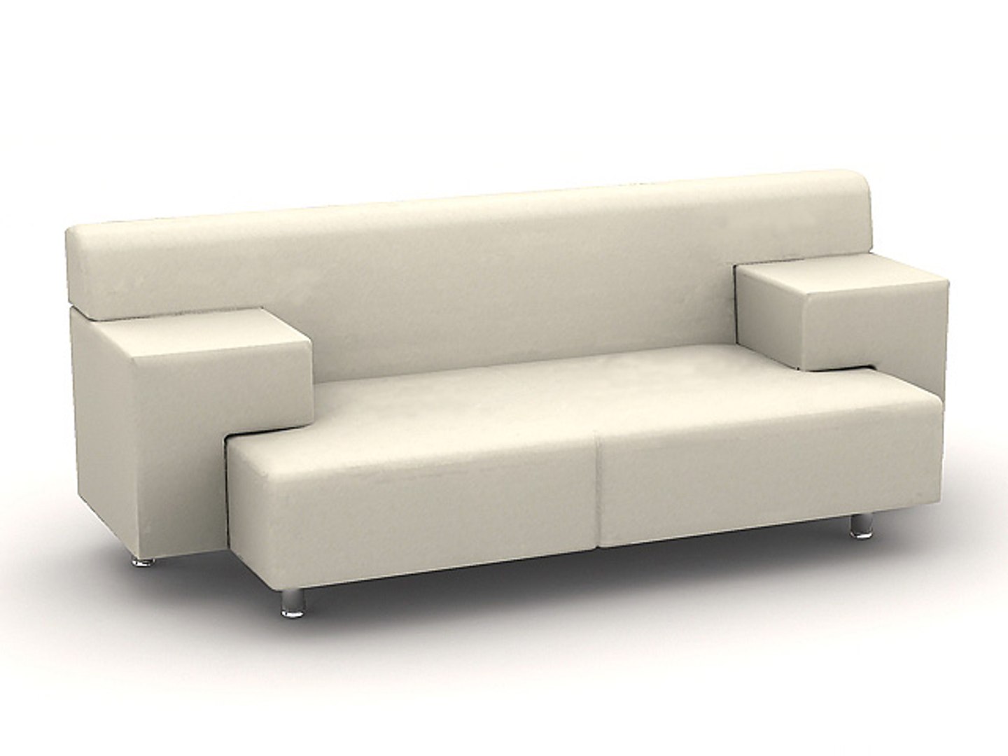 3d model of white sofaa