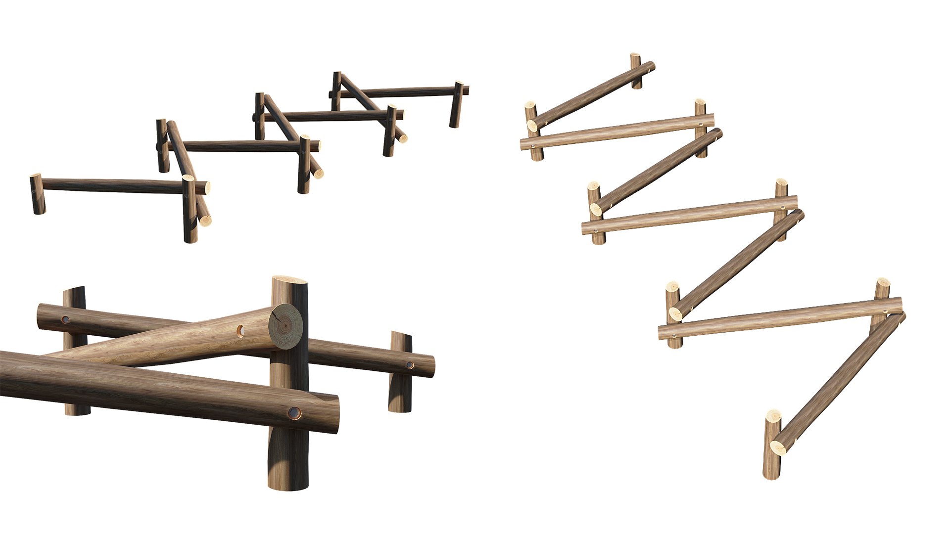 Playground Wooden Log Balance Beam 3D - TurboSquid 1723841