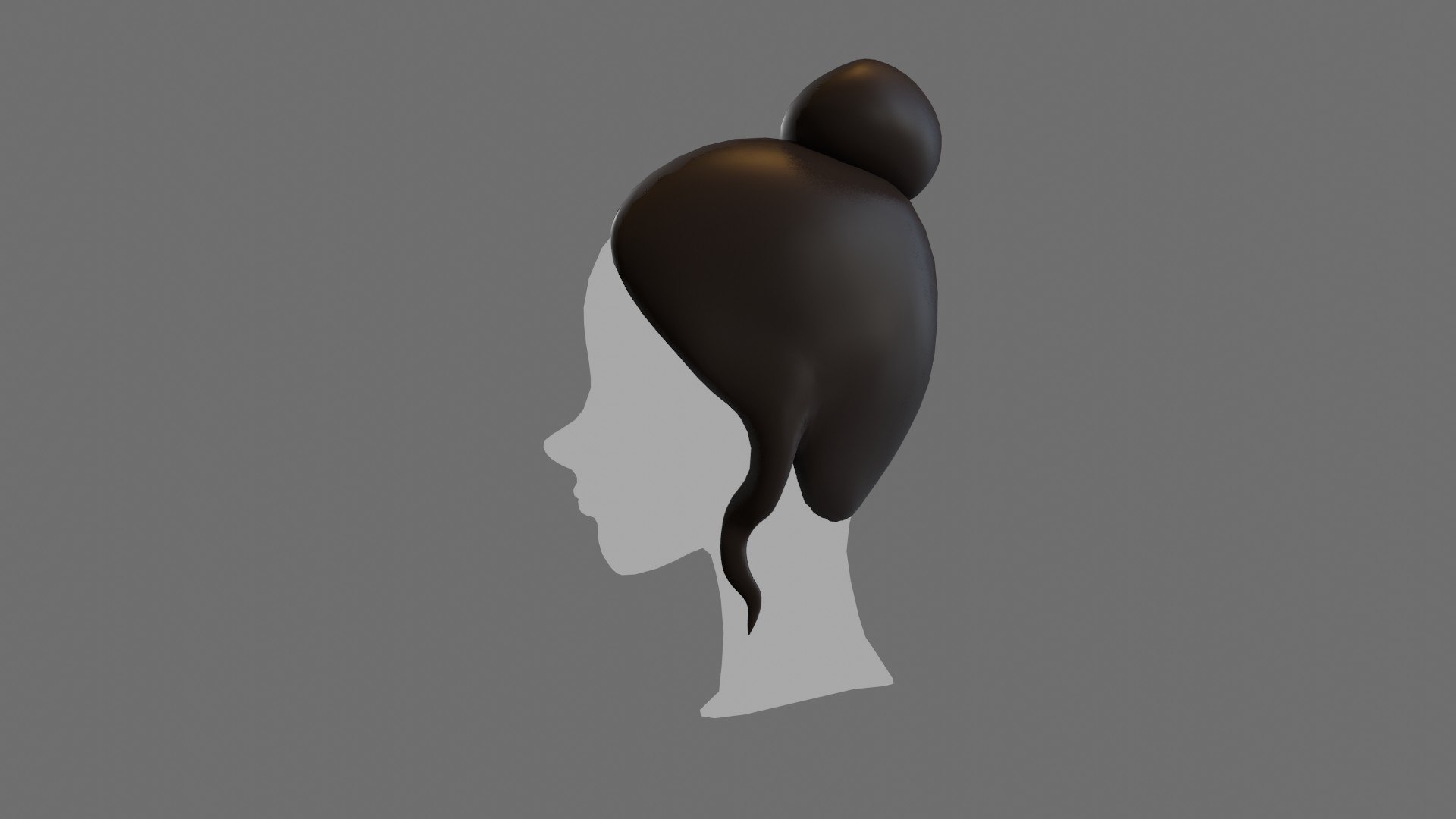 3D Short Bun Female Hair Style Model - TurboSquid 1883496