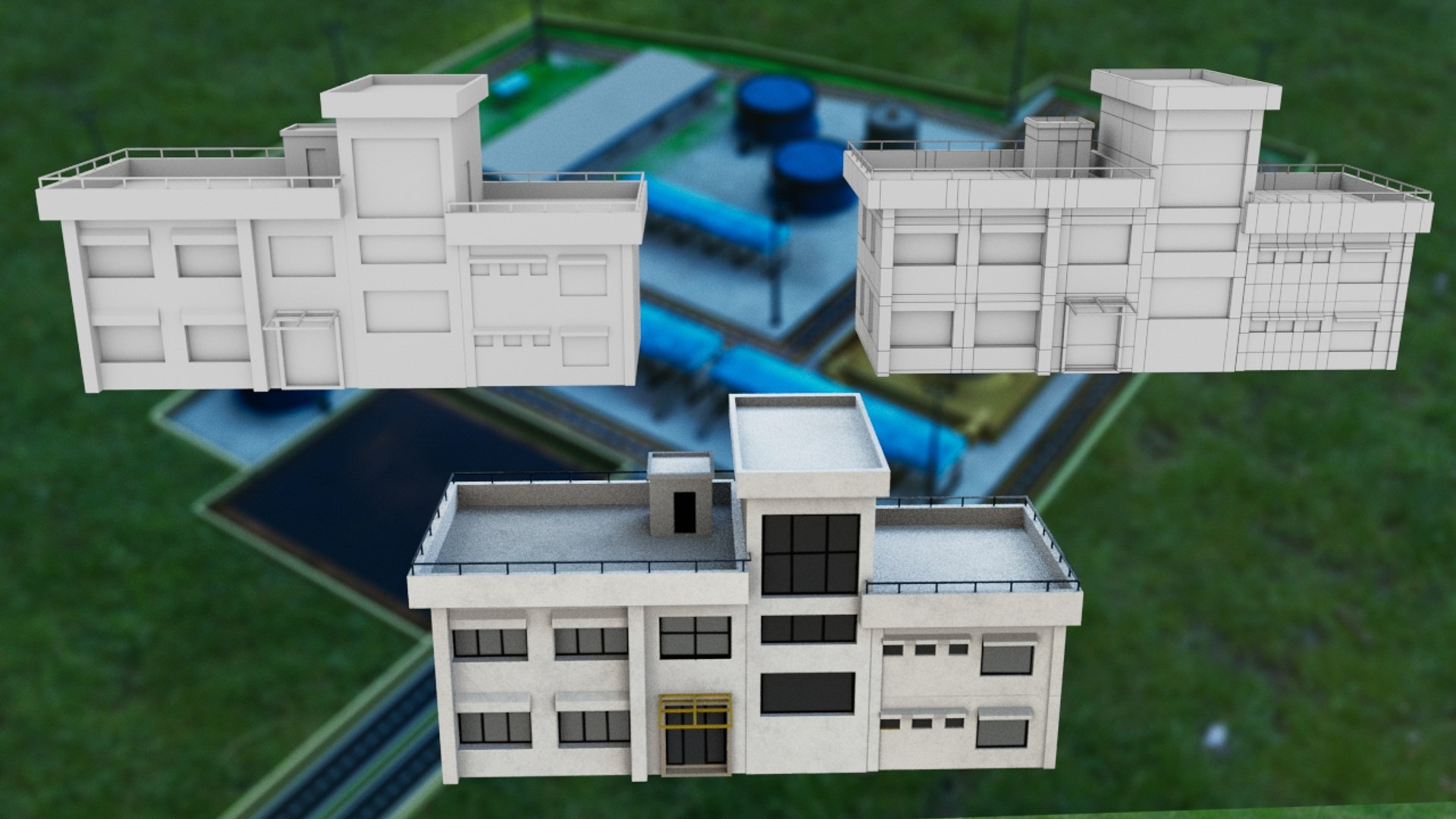 Laboratory building low poly 3D model - TurboSquid 2106433