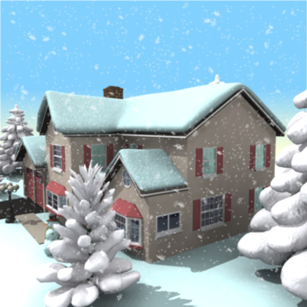 3d Model Of Home Winter