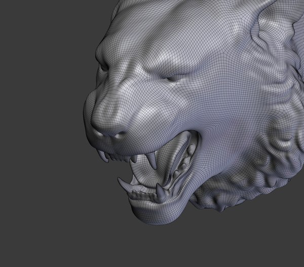 tiger head 3d obj