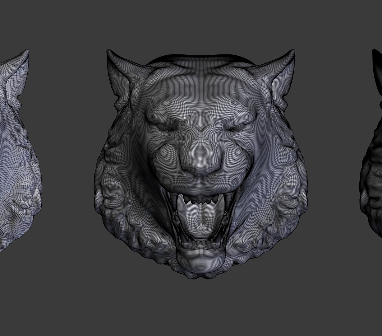 tiger head 3d obj