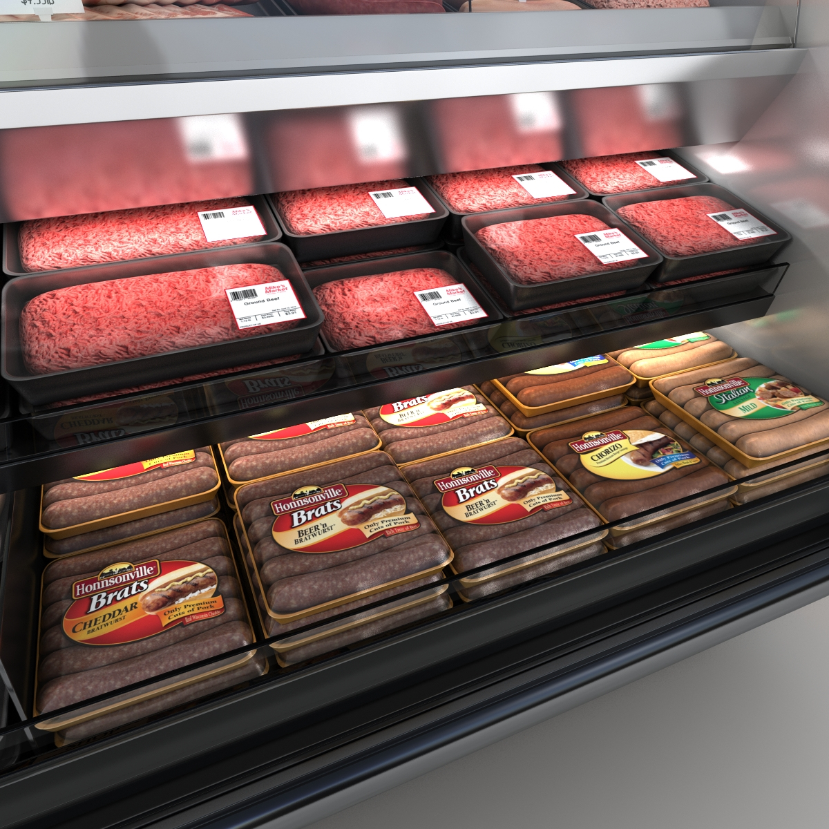 set deli cases 3d model