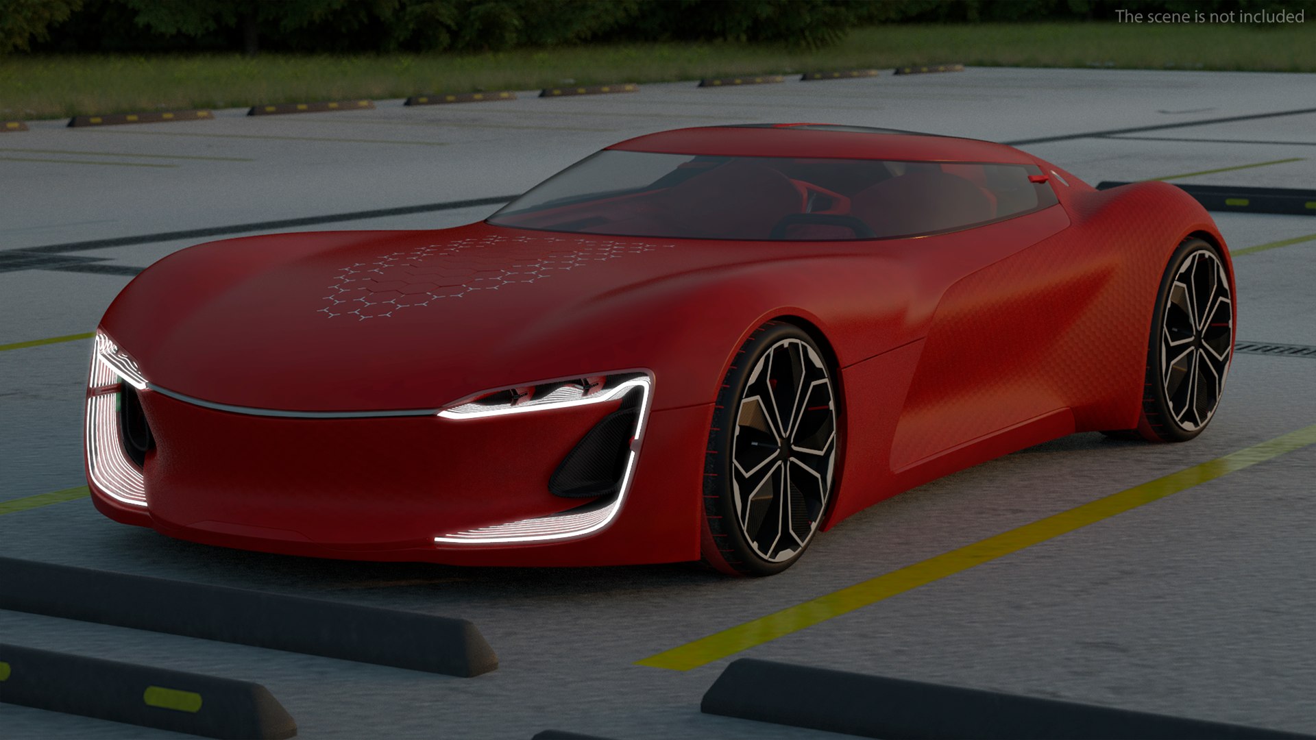 Electric Sports Concept Car Simple Interior Red 3D model - TurboSquid ...