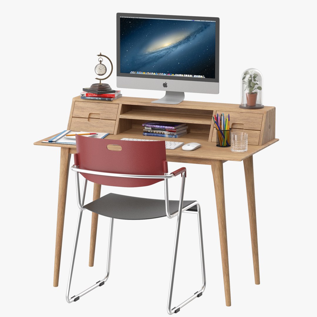 Scandinavian Style Desk 3D Model - TurboSquid 1303918