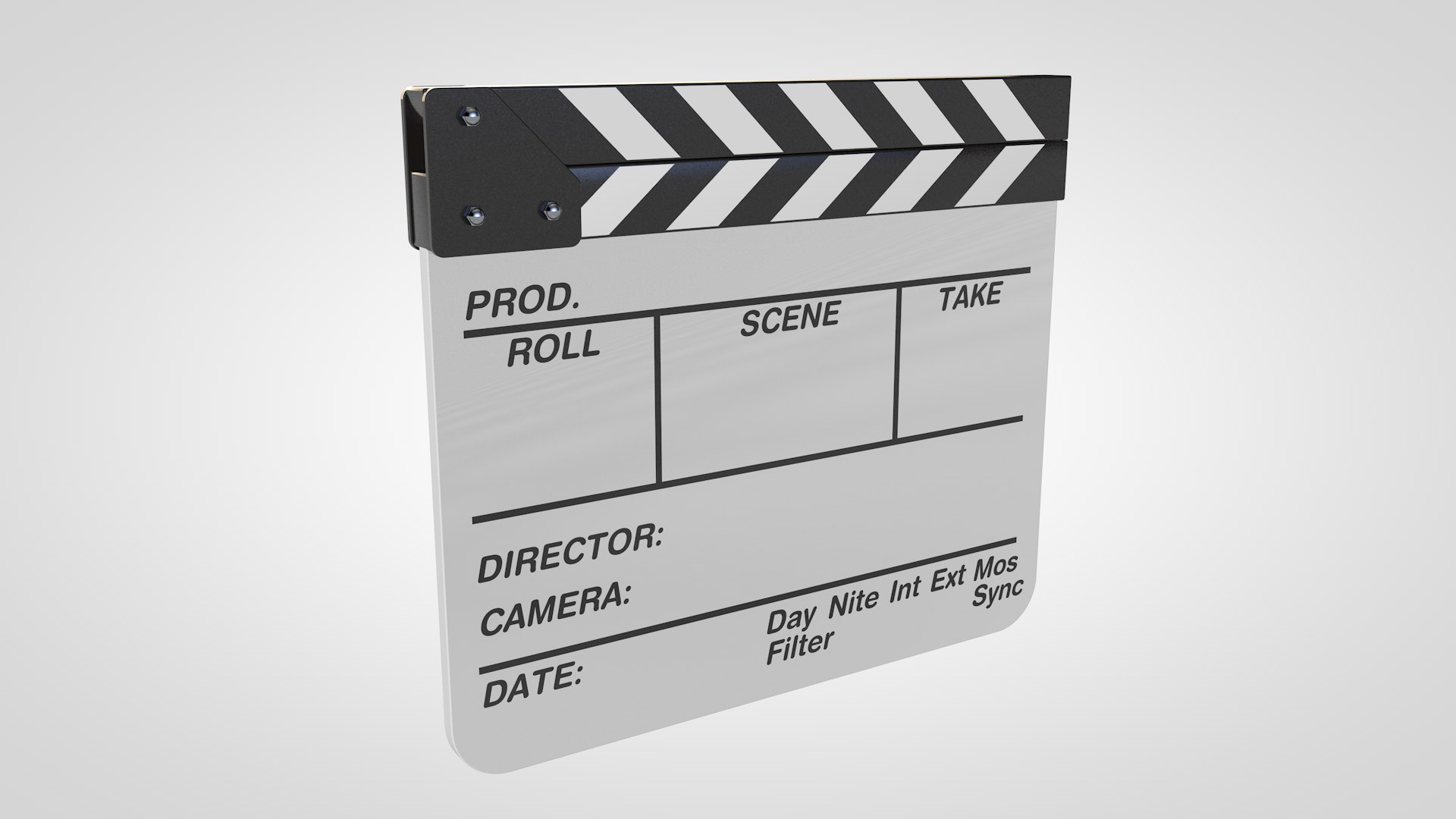 3d Clapboard Clapperboard