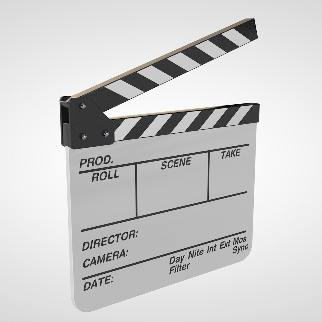 3d Clapboard Clapperboard