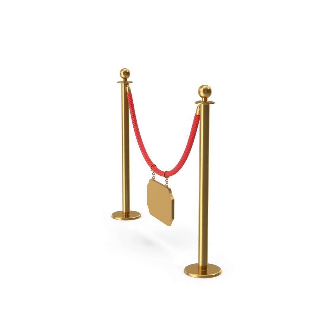 VIP Access Only Rope Barrier 3D - TurboSquid 2281767