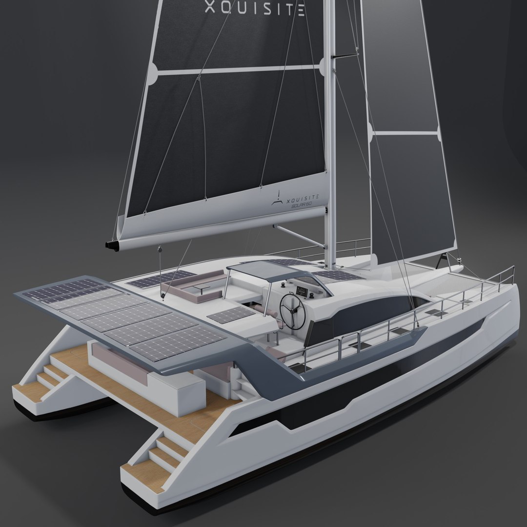 Xqisite 60 Solar Sail 3D Catamaran Model - TurboSquid 2294118