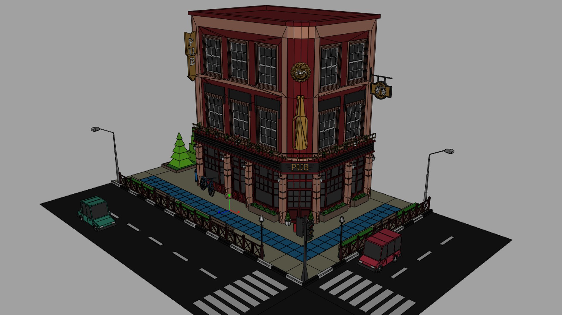 3D Building Bistro Bar - TurboSquid 1409625